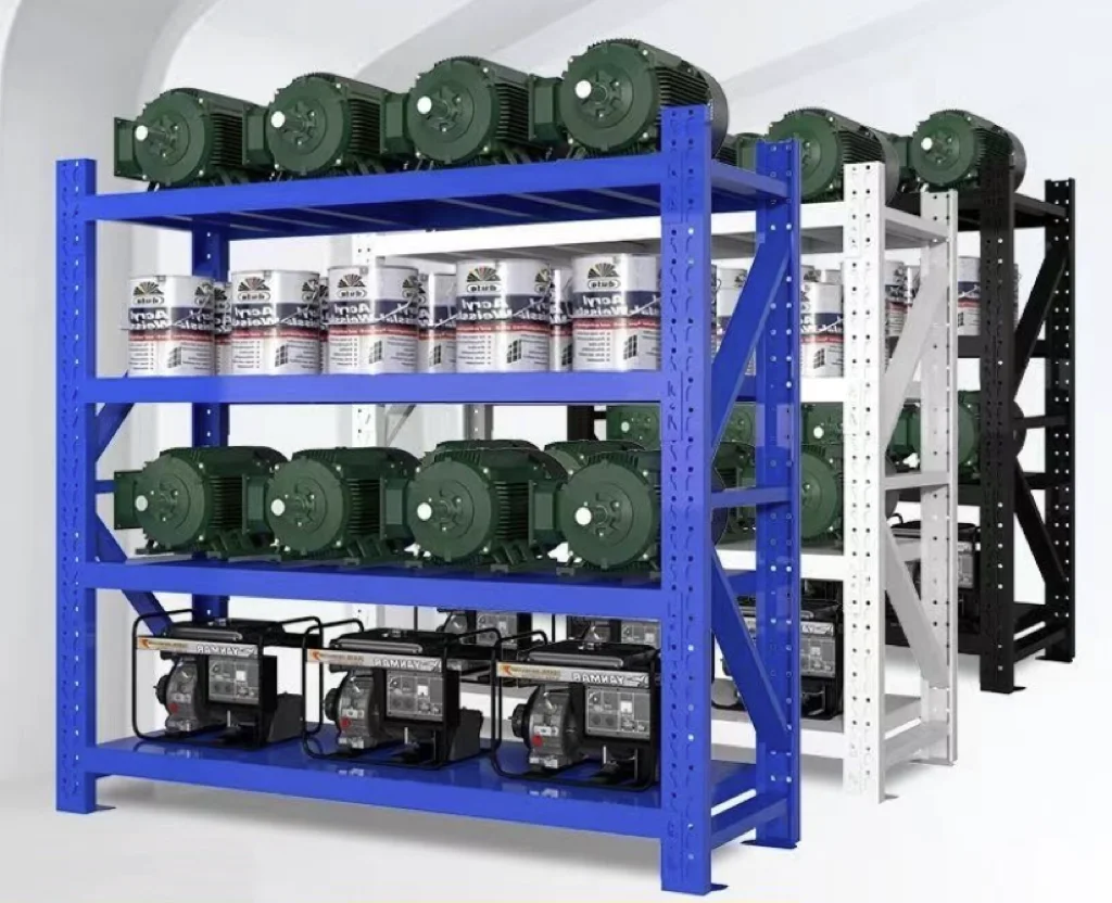 Custom Heavy Duty Shelving 300 Kg Layer Garage Black 4 Tier Warehouse ...