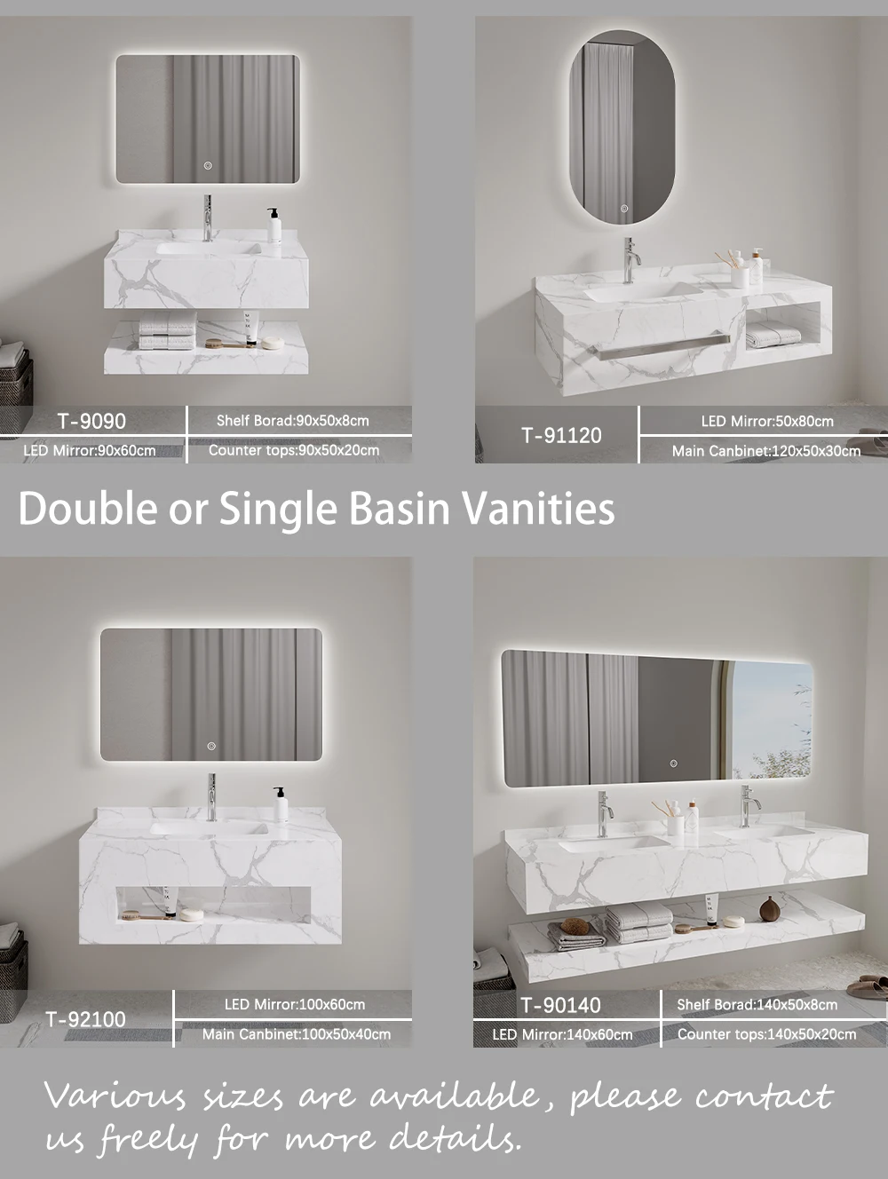 YIDA White Series Sintered Stone Bathroom Ceramic Sink Wall Hung ...