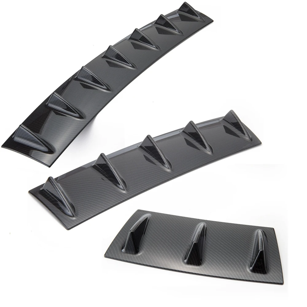 Shark Fins Rear Bumper Diffuser 7 Wing Lip Chassis Splitter Universal ...