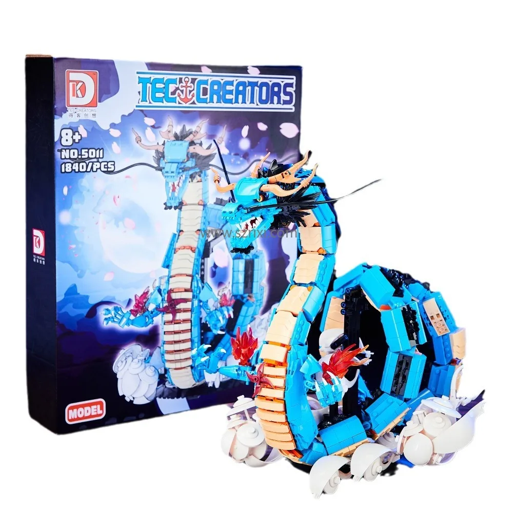 DK 5011 Creation Kaido Blue Dragon Shape Small Particle Creative Tide ...