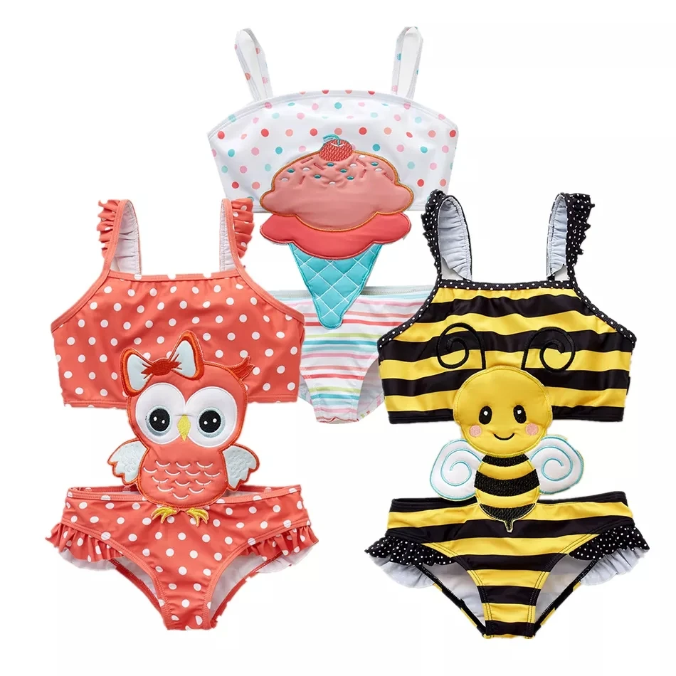 Girls Swimwear Cute Kids Swimsuit Infant Kid Baby Girls Bikini Ruffles ...