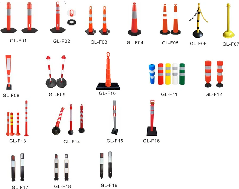 Rubber Base Pu Warning Plastic Safety Column With Reflective Film - Buy ...