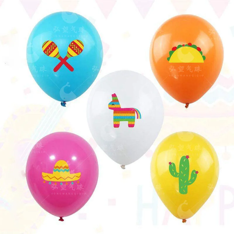 20pcs Mexico Carnival Cinco-De-Mayo Party Festa Balloons Day of the ...