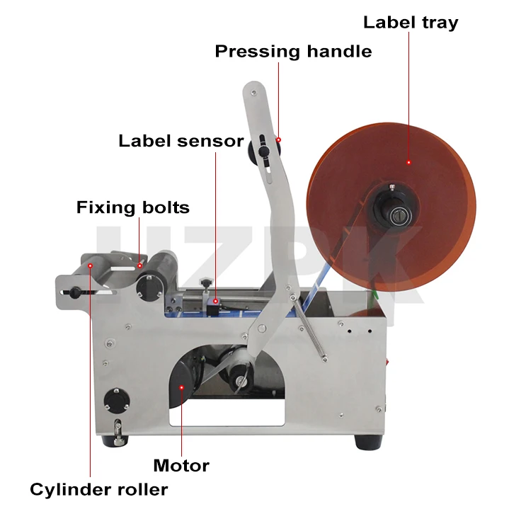 HZPK Tabletop Semi Auto Label Applicator for Round Bottles