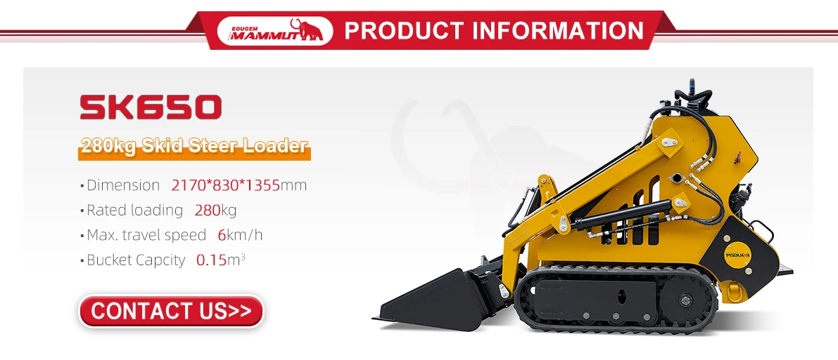 Mini Skid Steer Loader SK650 - 300KG, 23hp Dingo Tracked Front End