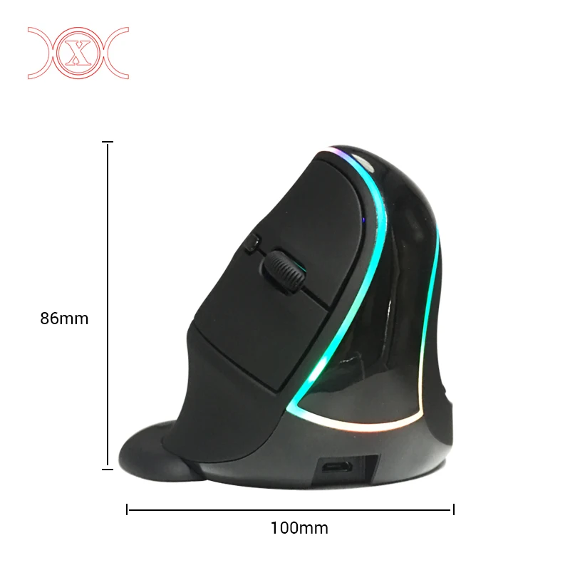 Vertical Wireless Mouse Game Rechargeable Ergonomic Mouse Rgb Optical ...