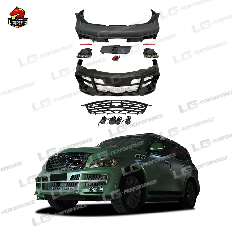 FRP Material Body Kit for Infiniti QX56 Car Bumpers Wide Front REAR ...
