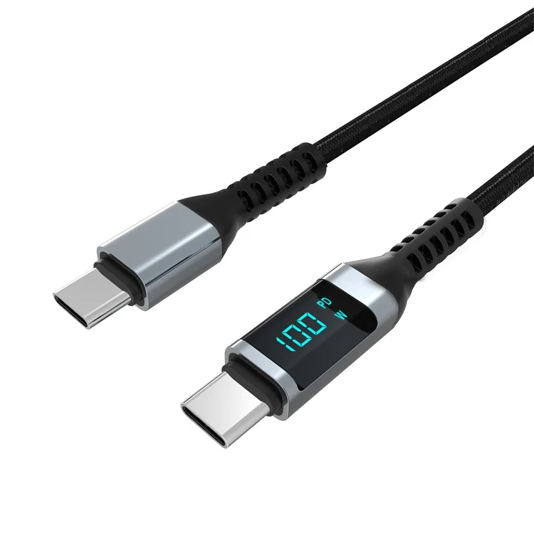 SIDAWOO LED Display 100W USB Type C to USB C Cable for Fast Charging