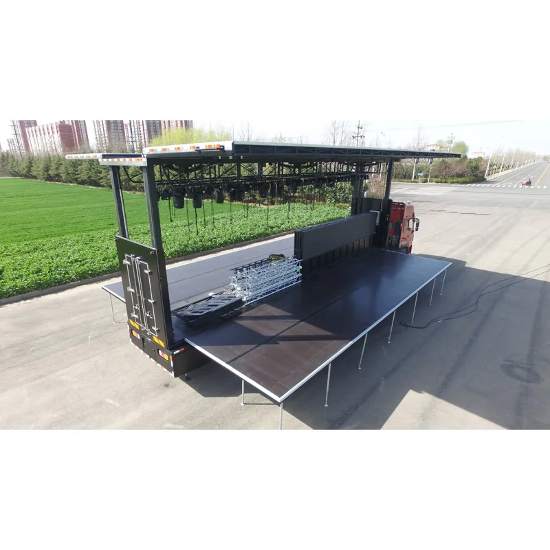 Mobile Stage Trailer-sinoswan St130 Gospel Truck Hydraulic Mobile Stage ...