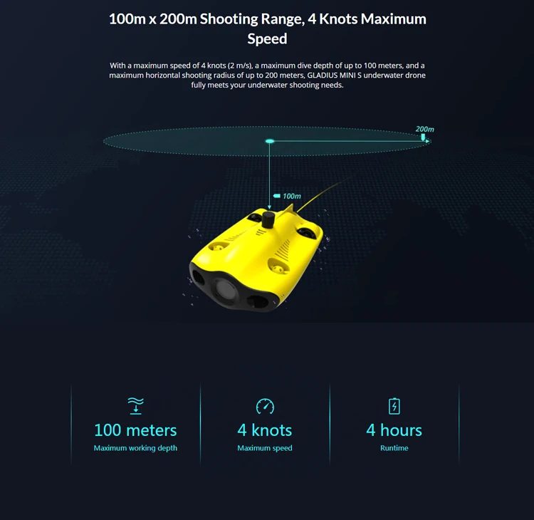 Professional 4K UHD Underwater Camera Drone for Deep Sea Exploration ...