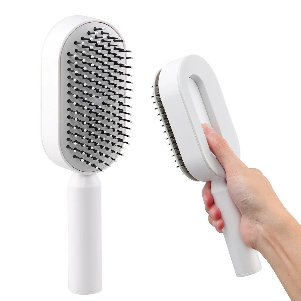 Clean Hair Healthy Scalp Self Cleaning Hair Brush Detangle Wet Dry Mini ...