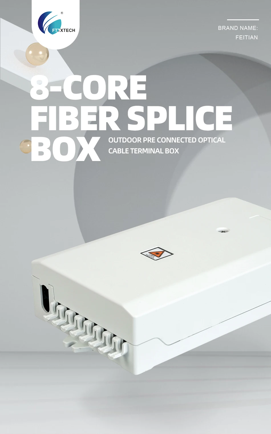 8 Core Fiber Optic Distribution Box With 1:8 Plc Splitter For Indoor ...