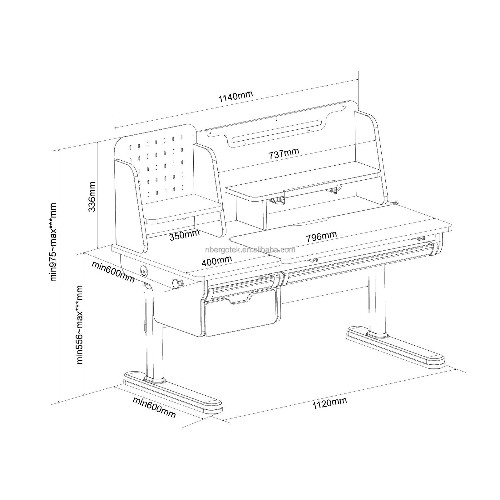 Height Adjustable Ergonomic Children Reading Desk Manufacturer Kids ...