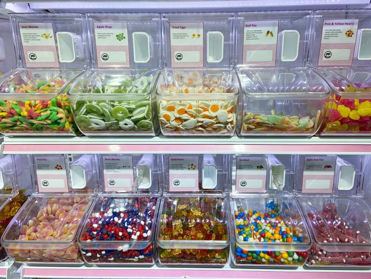 Popular Candy Dispenser Cereal Display Candy Nuts Box Container Scoop ...