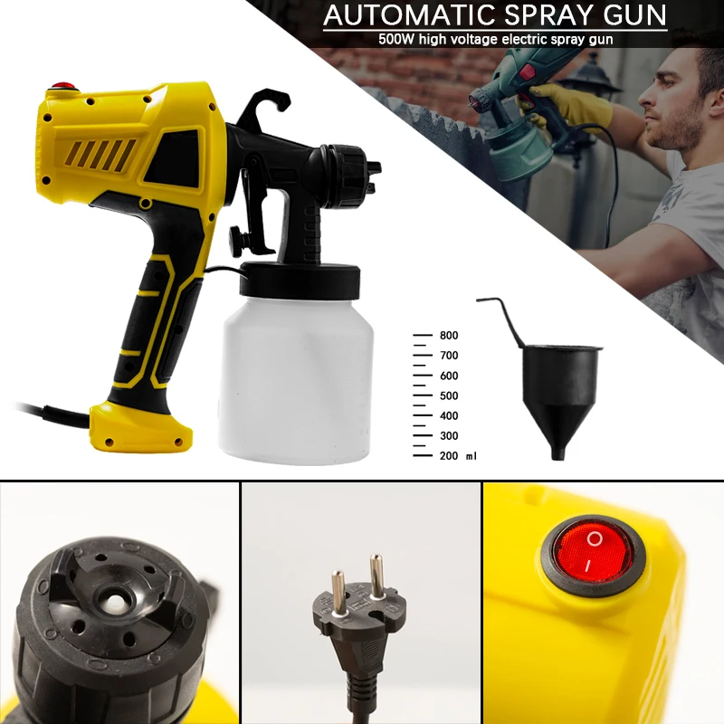 220v Portable Profecional Power Spray Gun Electric Painting Tool High ...