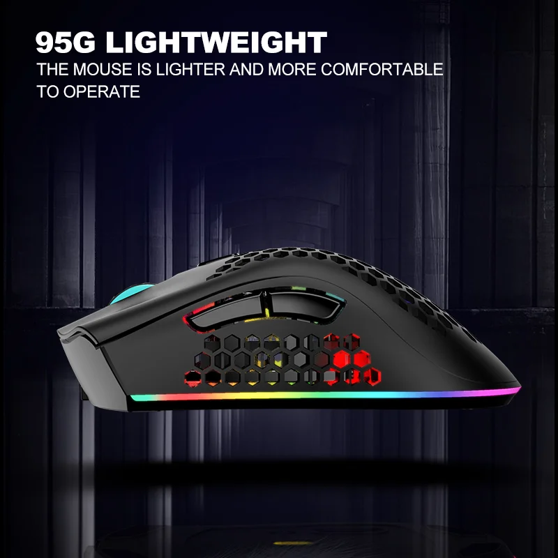Light Weight Bm600 Rechargeable Rgb Wireless Mouse Ergonomic Design ...