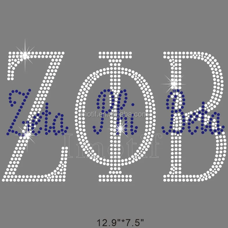Custom Bling Zeta Sorority Group Logo Rhinestone Design