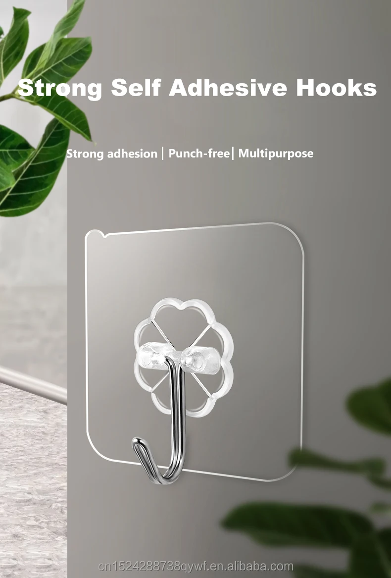 Hot Selling Traditional Wall Hangers Hooks Transparent Strong Self ...