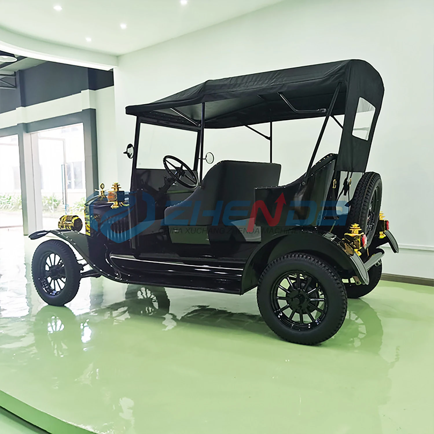 Zhenda Classic Green Vintage Car - High-Performance Electric