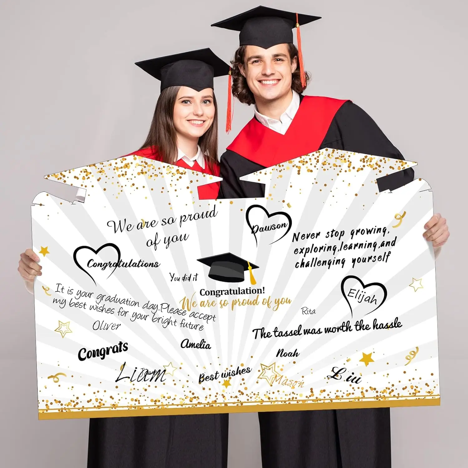 Black Gold Graduation Card Graduation Guest Book Class of 2025 Big ...