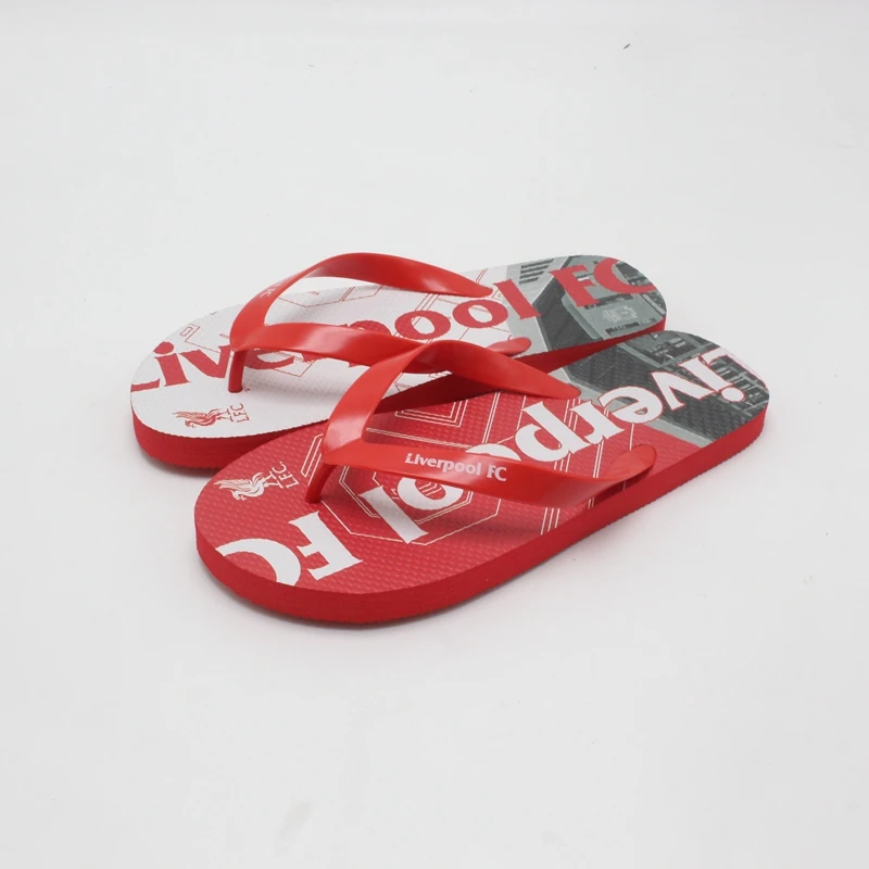 Unisex Red Slippers Promotional Sandals Print Pattern Custom Logo Flip ...
