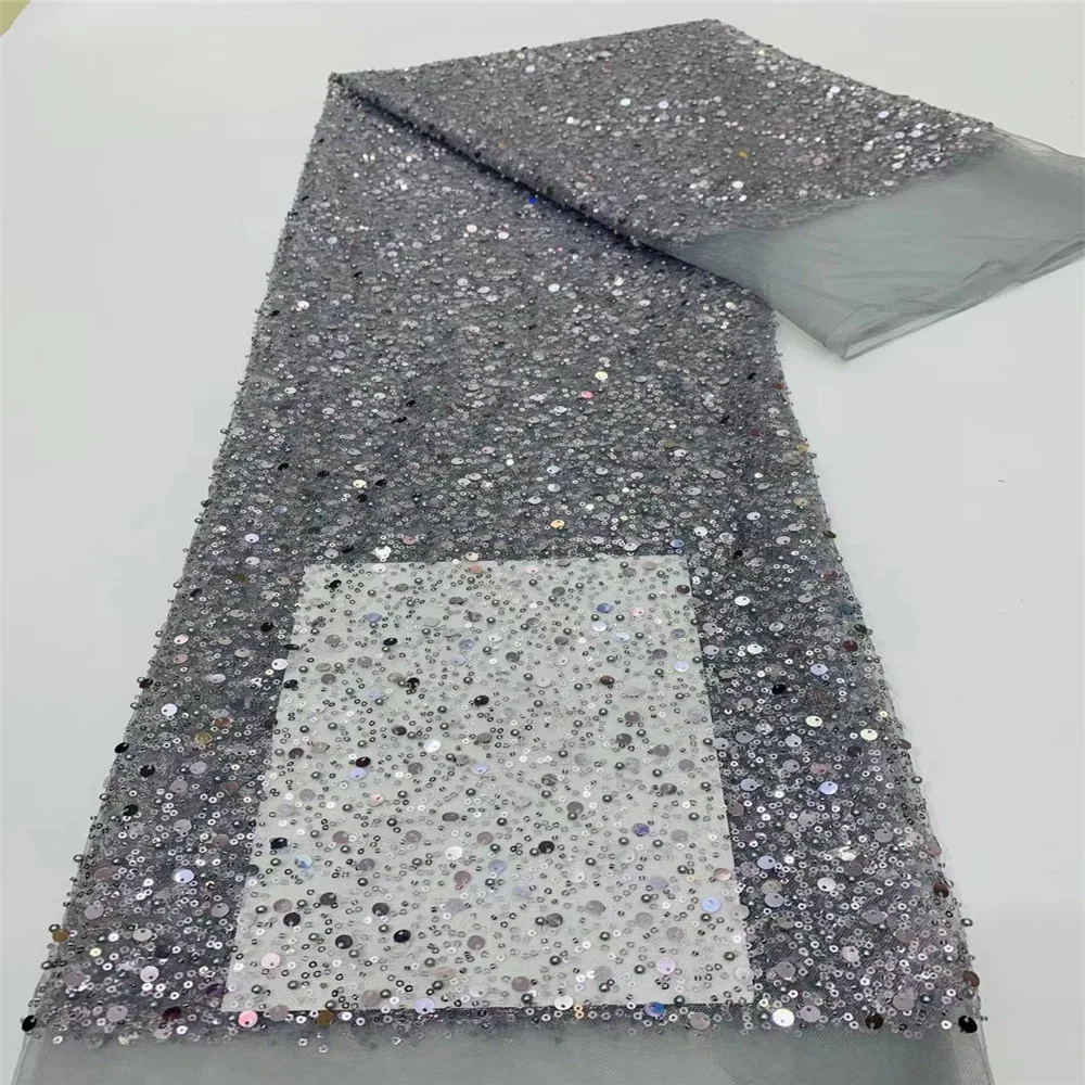 Tela De Abalorios De Encaje Bordado - Wholesale Sequin Beads Fabric