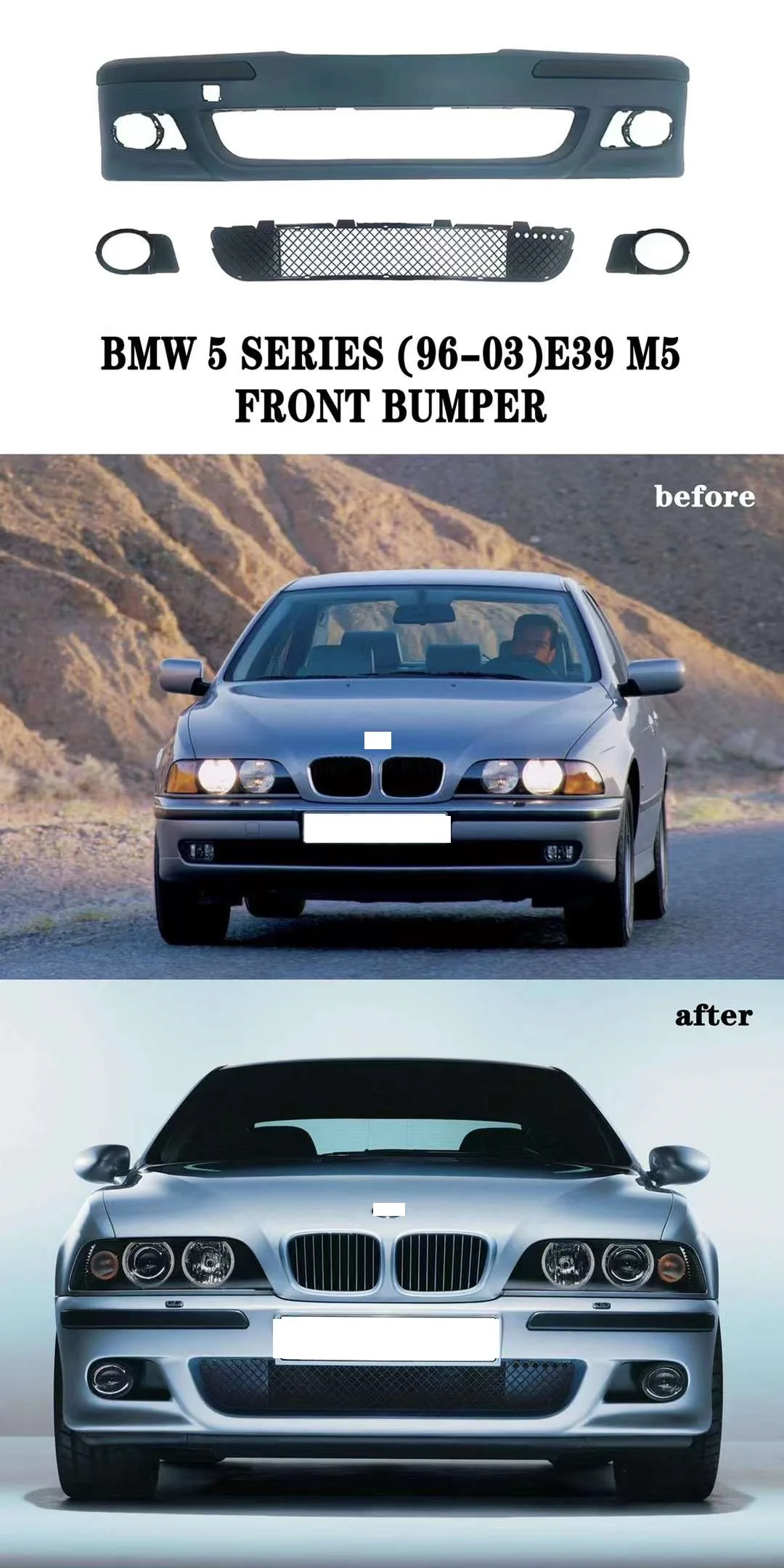 E39 M5 Style Front Bumper - Upgrade Your BMW 5 Series