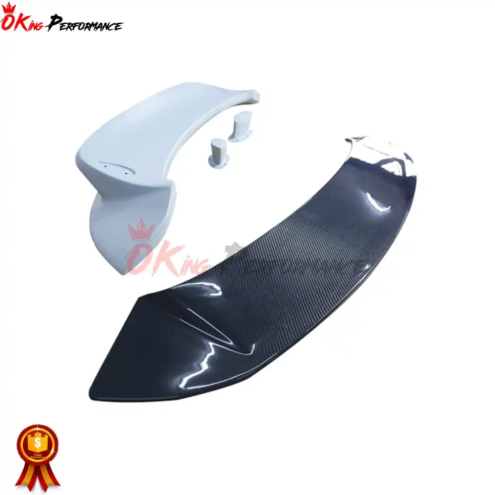 Turbo S Style Dry Carbon Fiber Rear Spoiler Set (primed Bracket ...