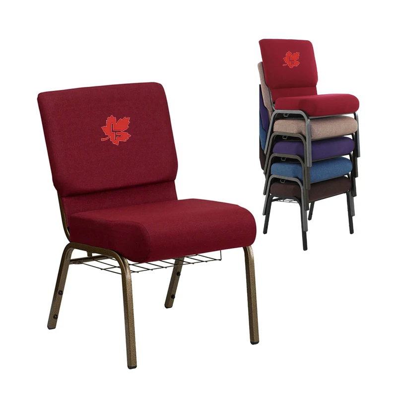 Wholesale Burgundy Red Fabric Church Furniture Interlock Padded Pastor ...