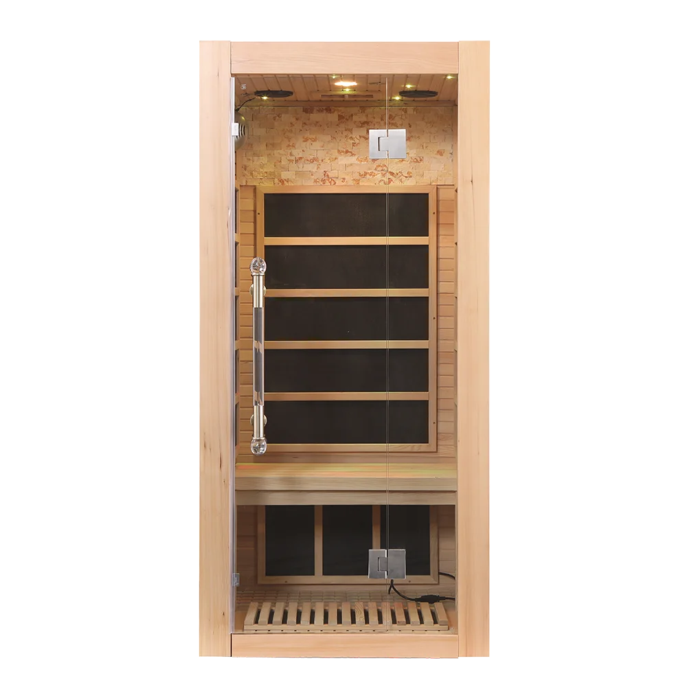 Modern Design Indoor Red Cedar Wooden Sauna Room 2-Person Far-Infrared ...