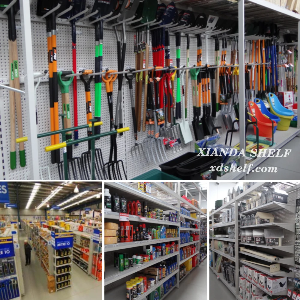 Yellow Color Metal Slat Wall Panel Board Tools Stand with Lockable ...