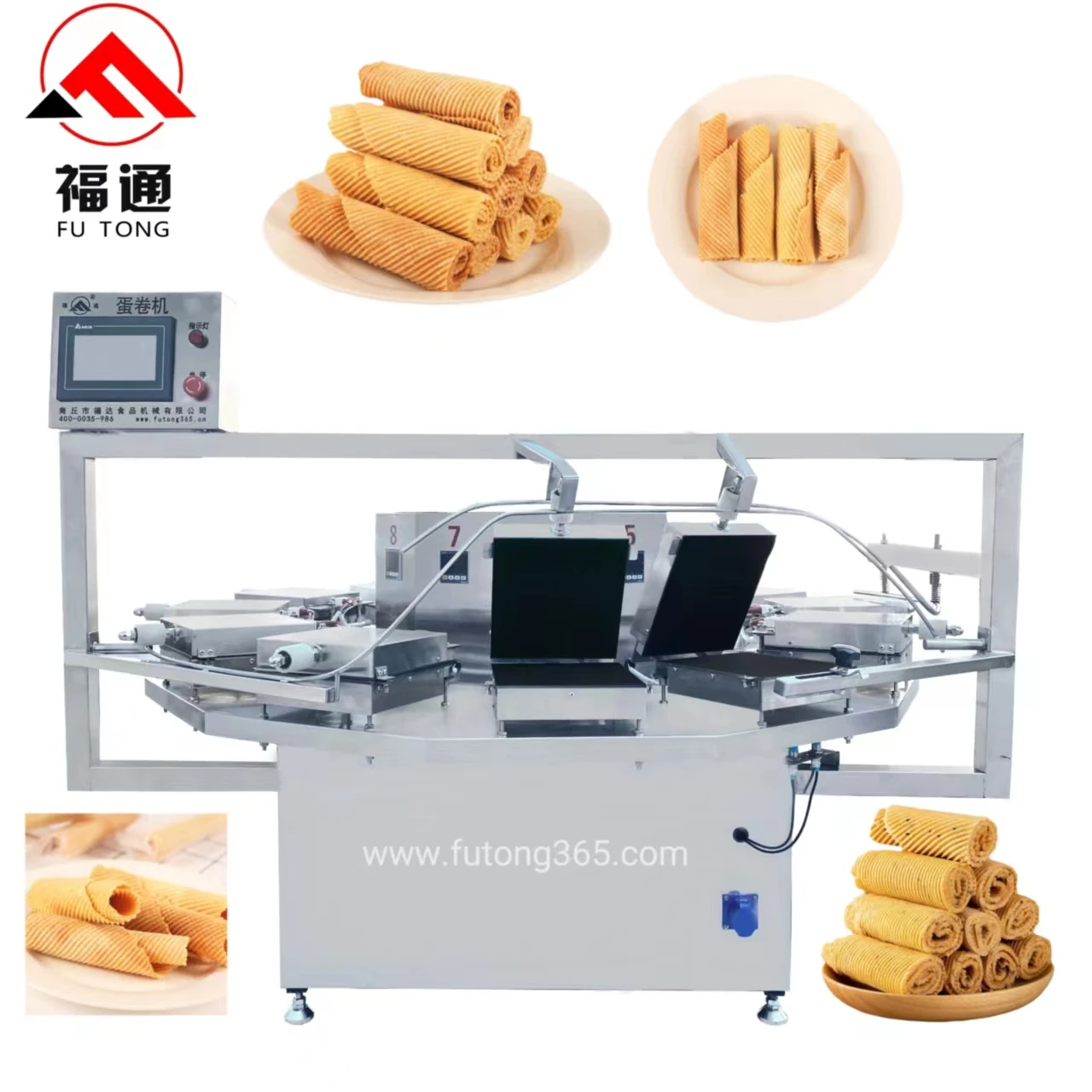 Ft Automatic Soft Waffle Machine Wafer Ice Cream Cone Line Egg Roll ...