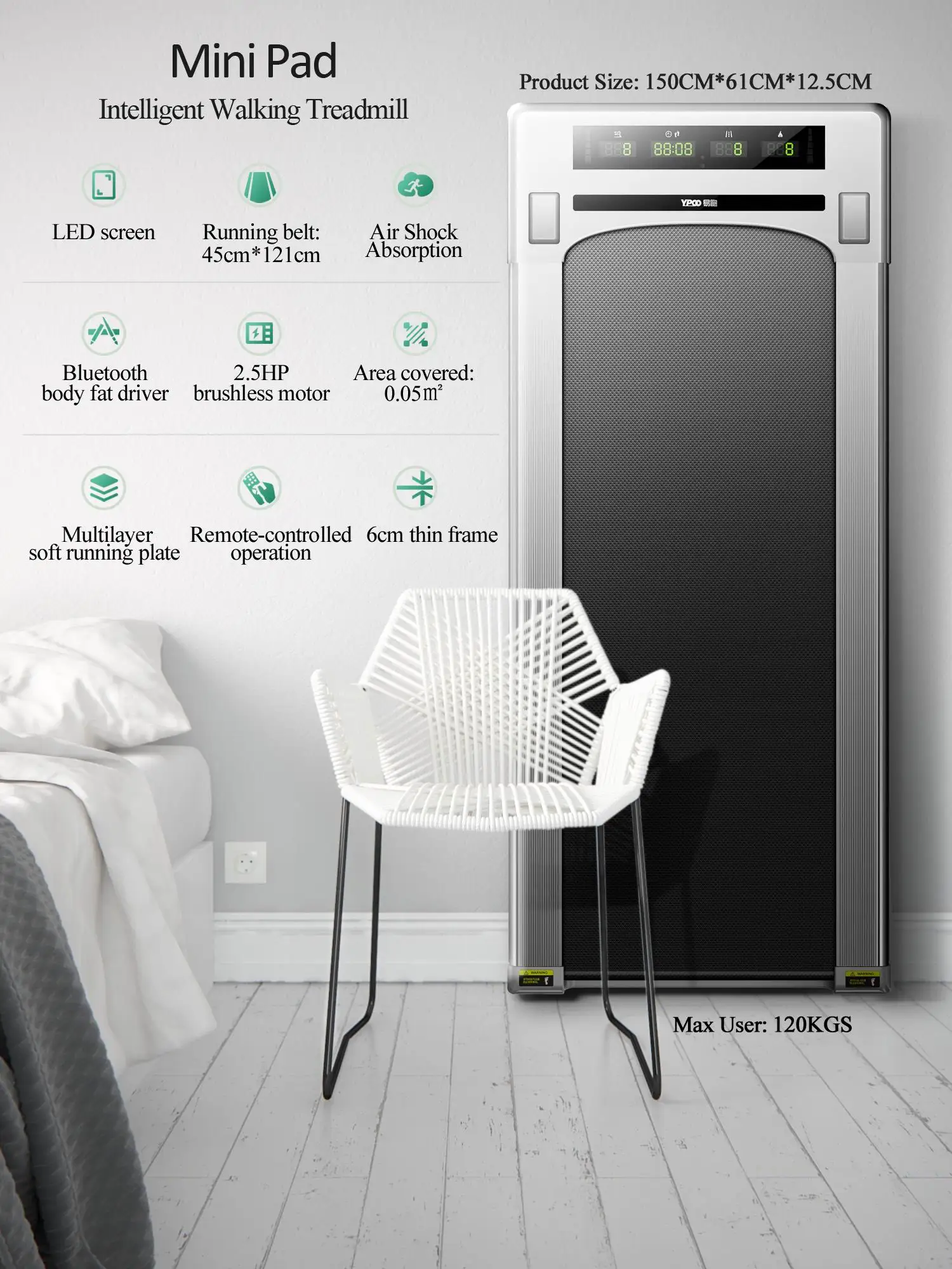 YPOO Smart Walkingpad Mini Motorized Portable Manufacturer Price Home ...