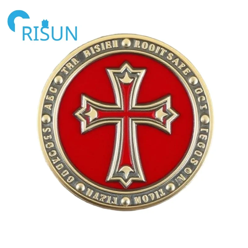 Manufacture Metal Jesus Christ Coin Custom Christian Cross Knight ...