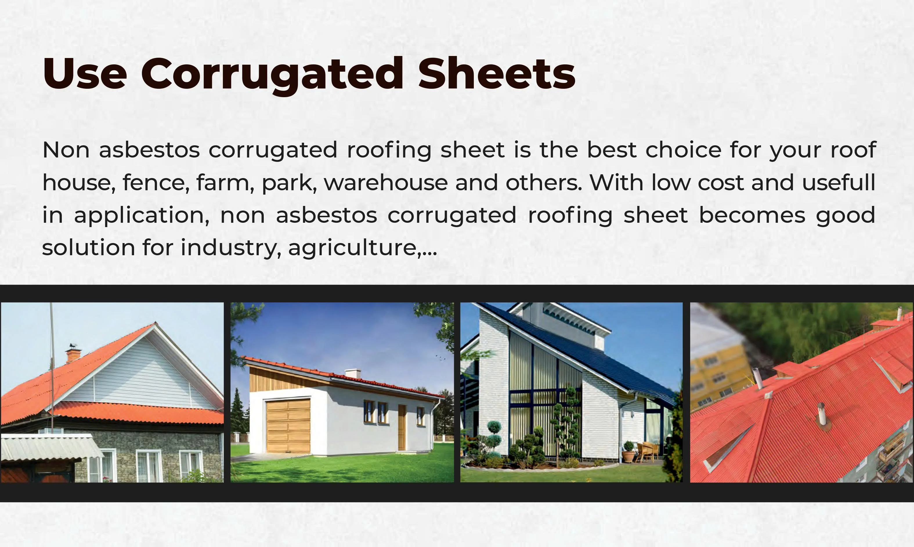 Fiber Cement Corrugated Roofing Sheets High Strength Weather Resistant ...