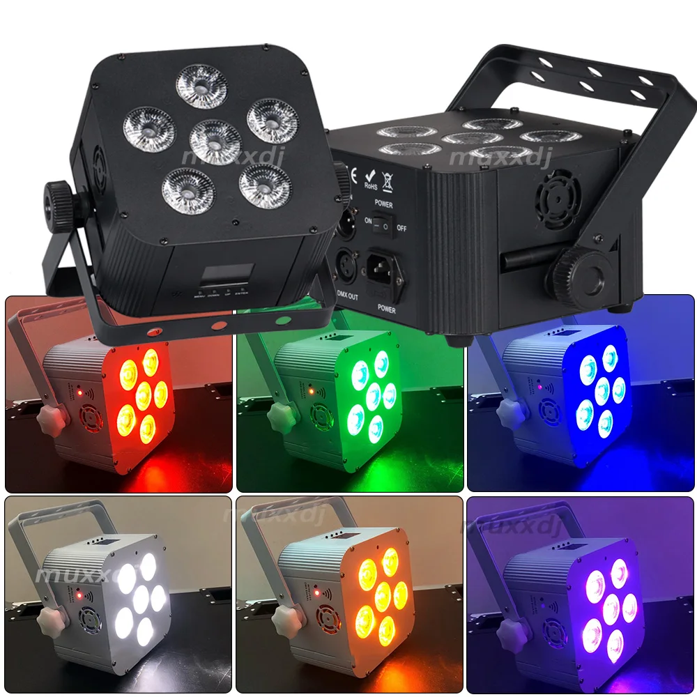 6x18w LED Wireless Battery Powered Operated Uplights 6x18W RGBAW UV 6 ...