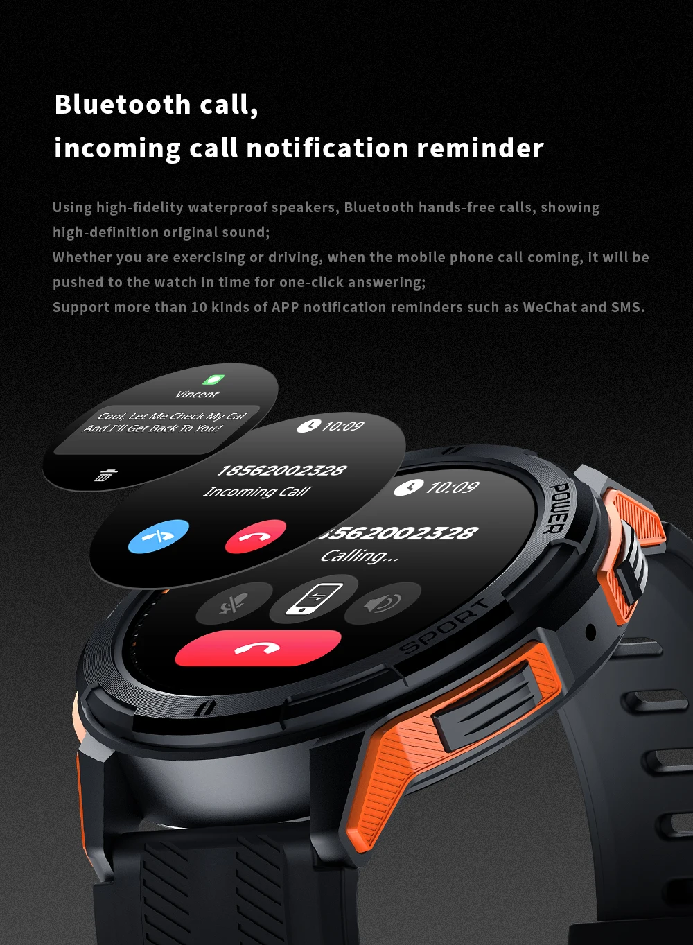 Amoled Newest C25 Bt Call 100+ Styles Sport Smart Watch 410mah Battery ...