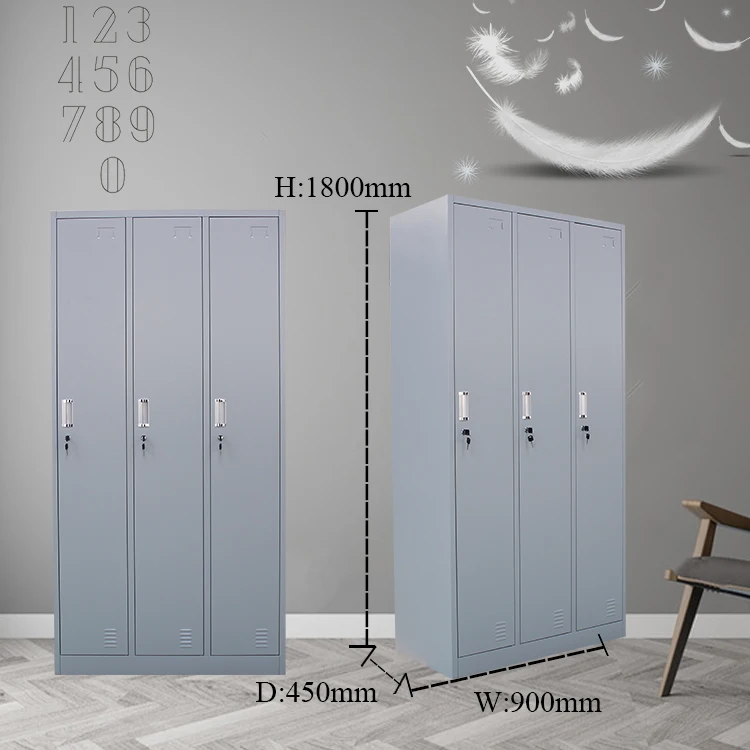 3 Door Steel Wardrobes Cabinets School Hospital Offices Metal Storage ...
