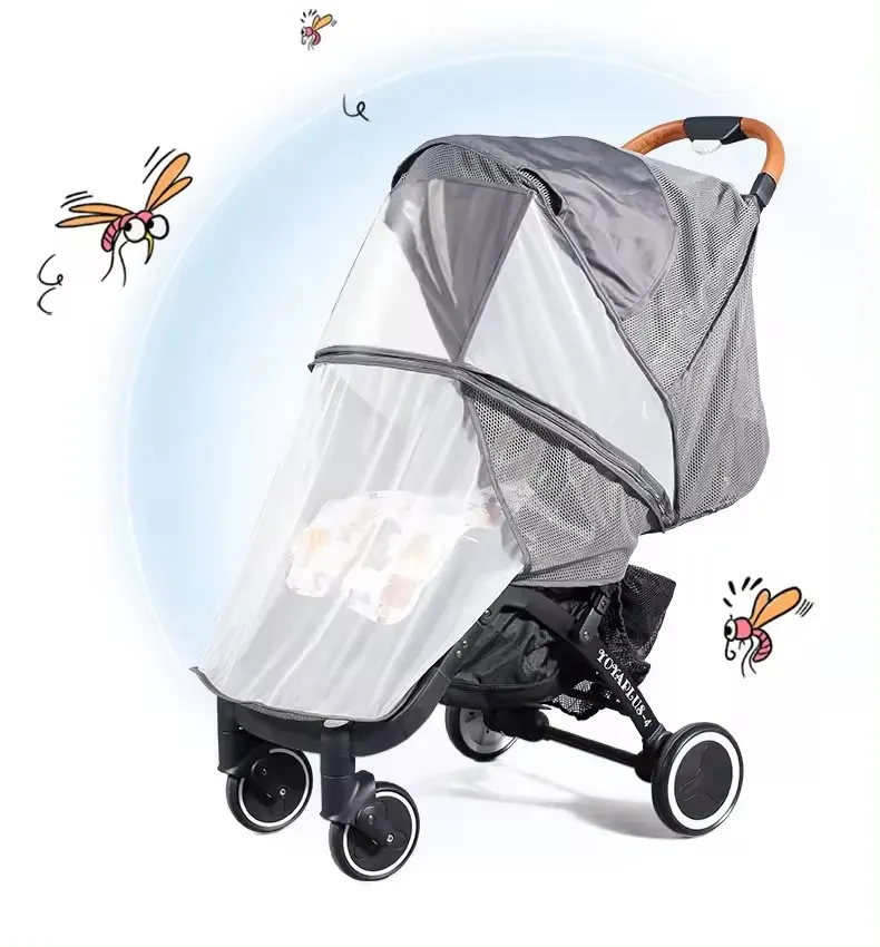 Summer Stroller Mosquito Net With Backside Pouch Bug Net For Outdoor ...