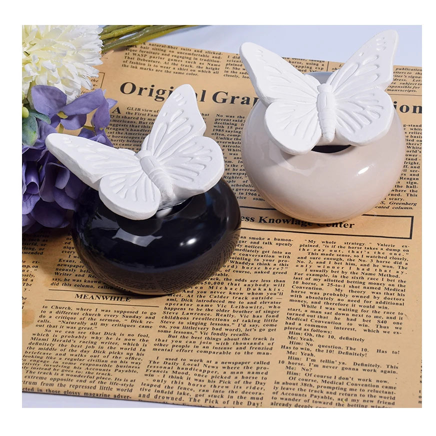 Custom Ceramic Flower Reed Diffuser Ceramic Jar Aroma Diffuser White ...