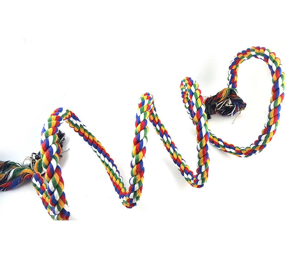 Parrot Rope Perch Cotton Rope Bird Perch With Bell Climbing Stand Bar ...
