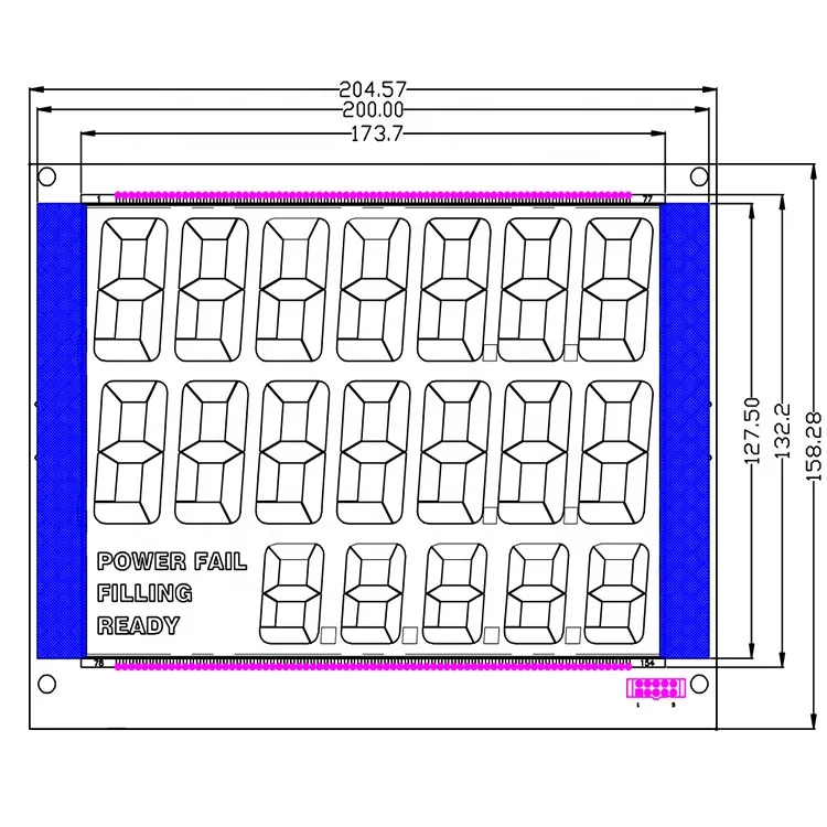 Customized 775 Monochrome LCD Fuel Dispenser Module