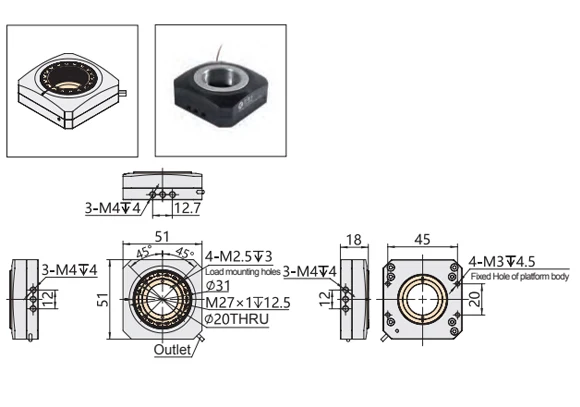 N61.R5E Piezo Motor Driven 360 Rotation Stage for PC Control