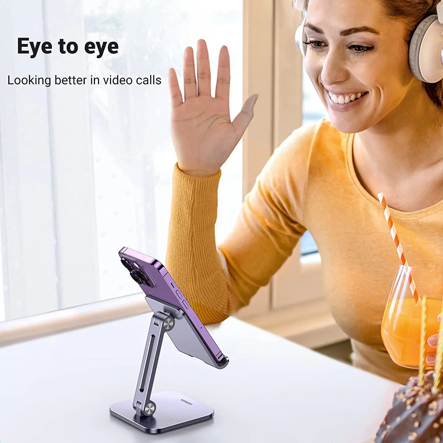 Ugreen Adjustable Aluminum Phone Stand - Foldable Desk Holder