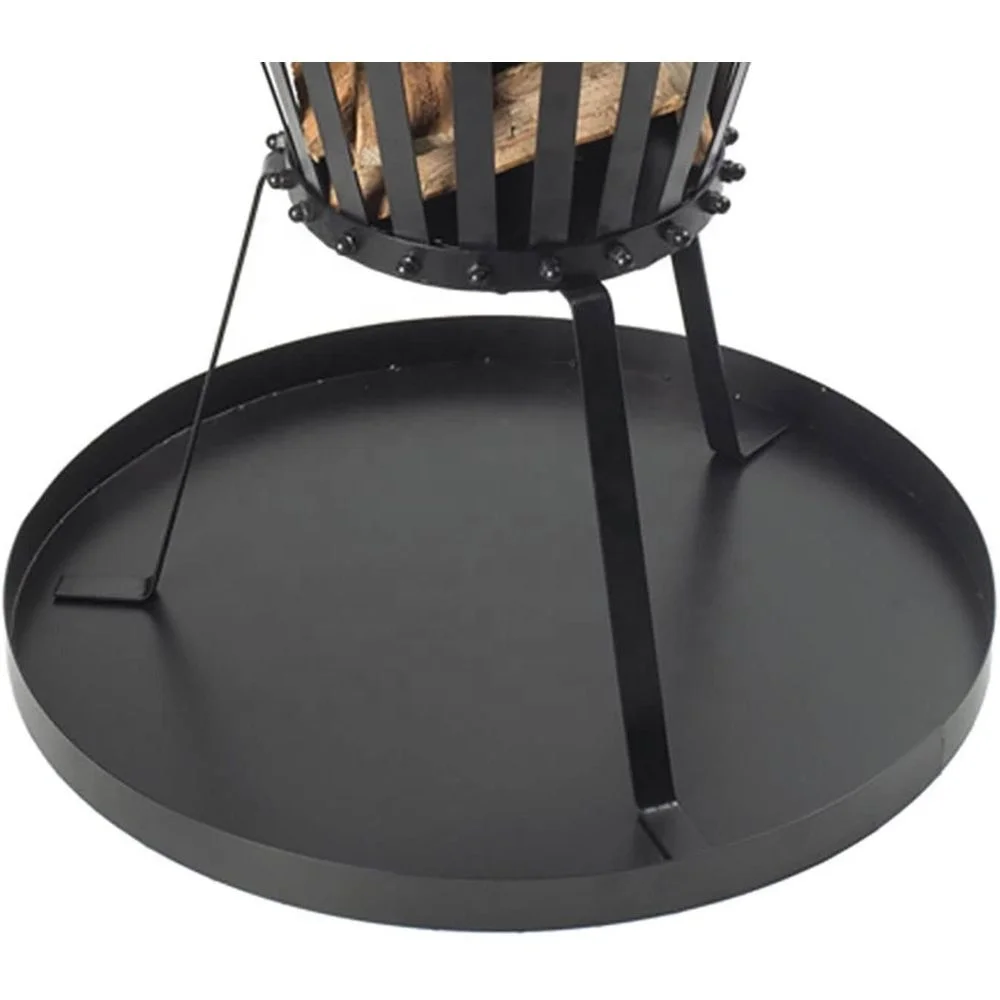 BBQ Grill Steel Patio Wood Burning Fired Fire Basket Brazier with Round ...