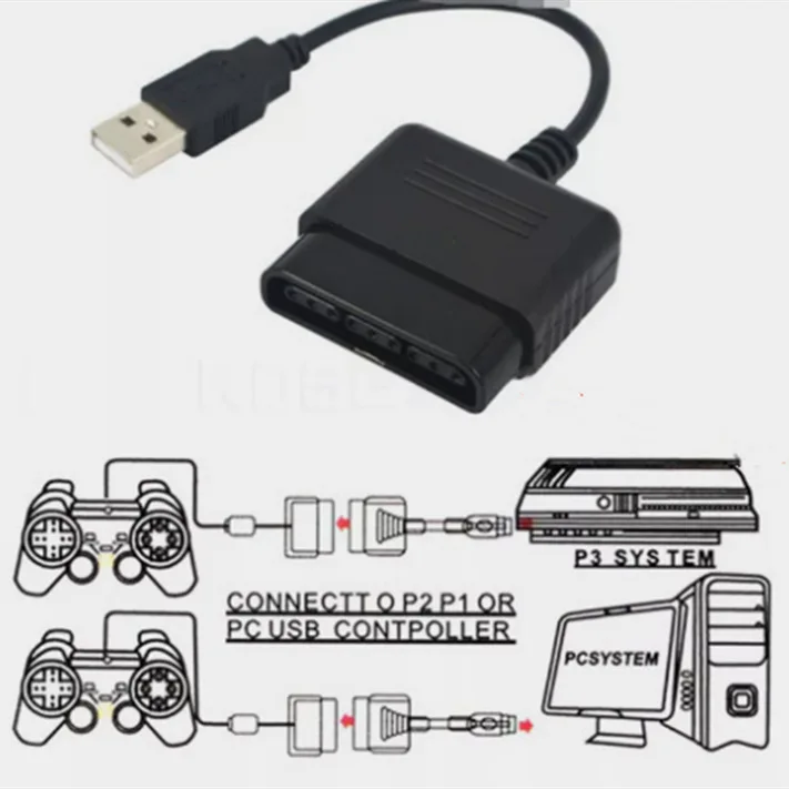 Nslikey PS2 Controller USB Adapter - Connect to PS3 & PC