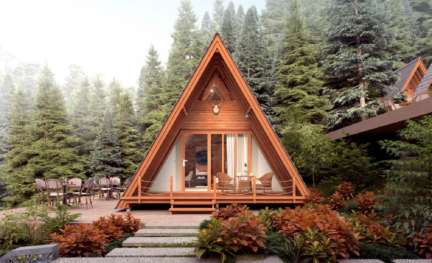 Luxury a-Frame Wooden House - Comfort & Style Combined