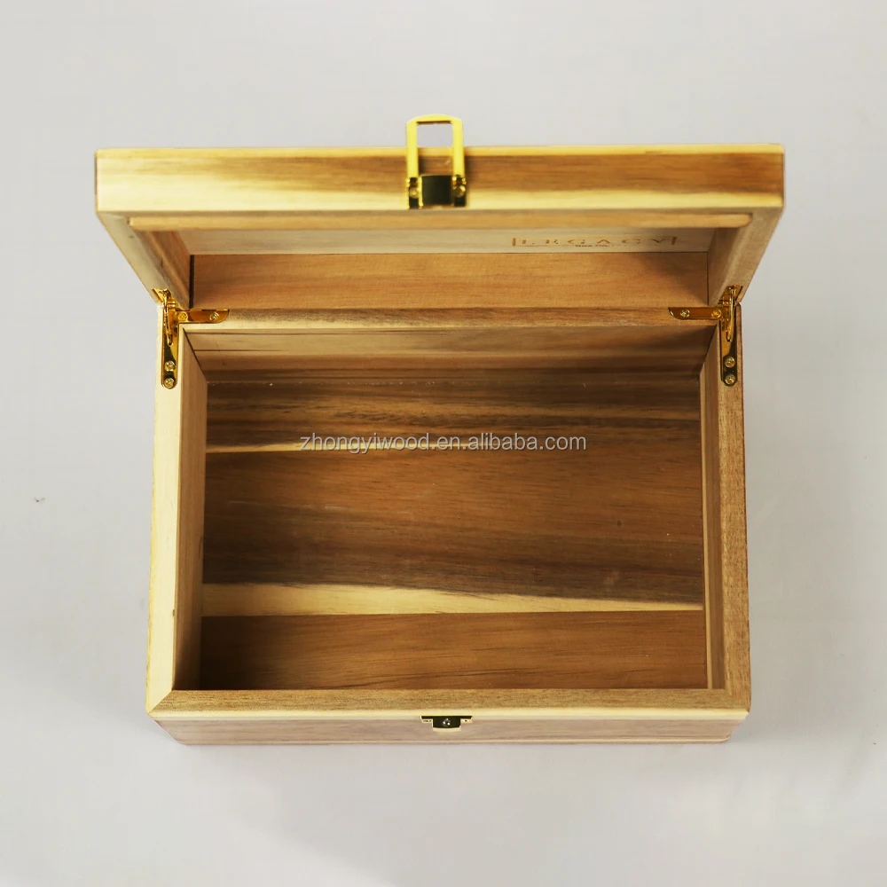 Solid Acacia Custom Wooden Stash Boxes with Hinge Lid Large Acacia ...