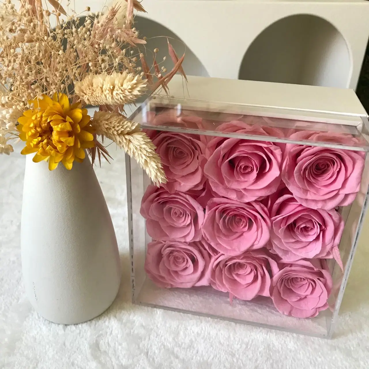 Customized High Quality Luxury Dome Shaped Preserved Roses