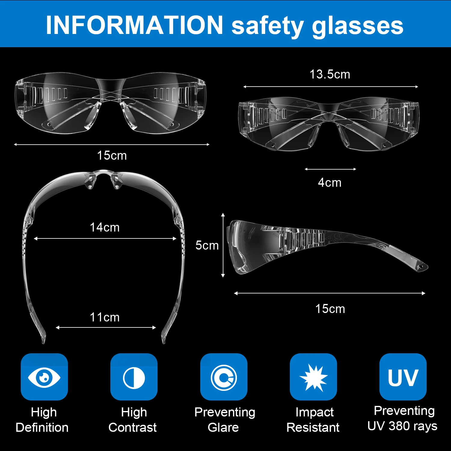 Safety Glasses - High Quality ANSI Z87 Industrial Protection